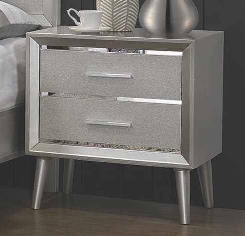Ramon Mid Century Metallic Silver Nightstand - KFROOMS | Silver ...