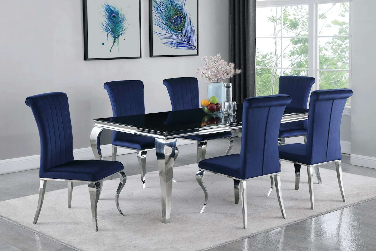 Carone Chrome Dining Set - KFROOMS