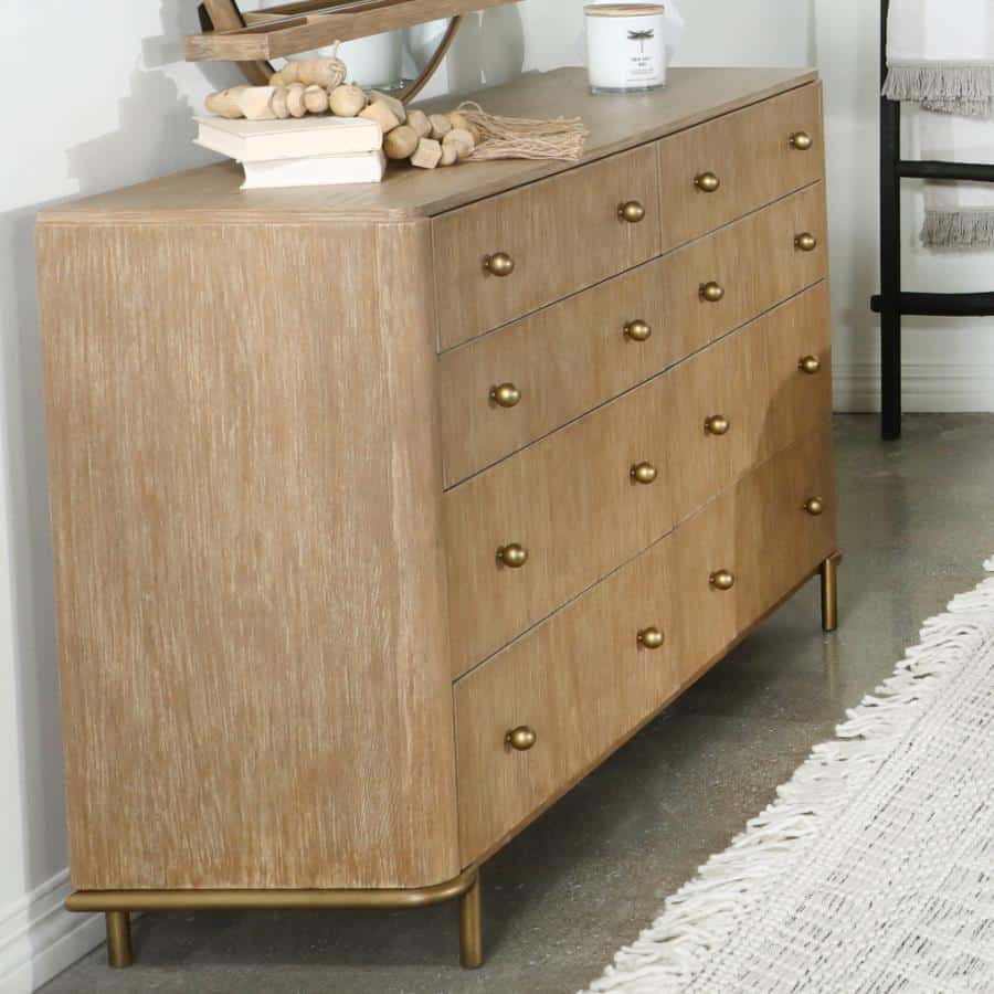 Arini 8 Drawer Sand Wash Dresser - KFROOMS