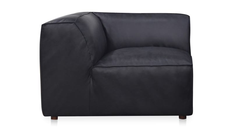 Form Black Top Grain Leather Modular Sectional Sofa - KFROOMS