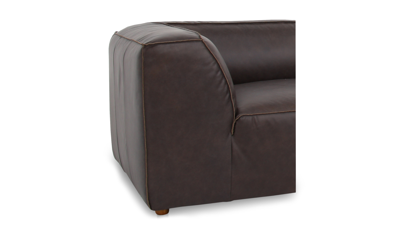 Form Dark Brown Top Grain Leather Modular Sectional Sofa - KFROOMS