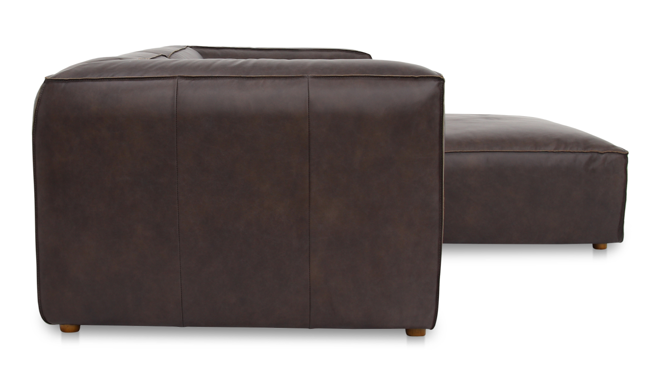 Form Dark Brown Top Grain Leather Modular Sectional Sofa - KFROOMS